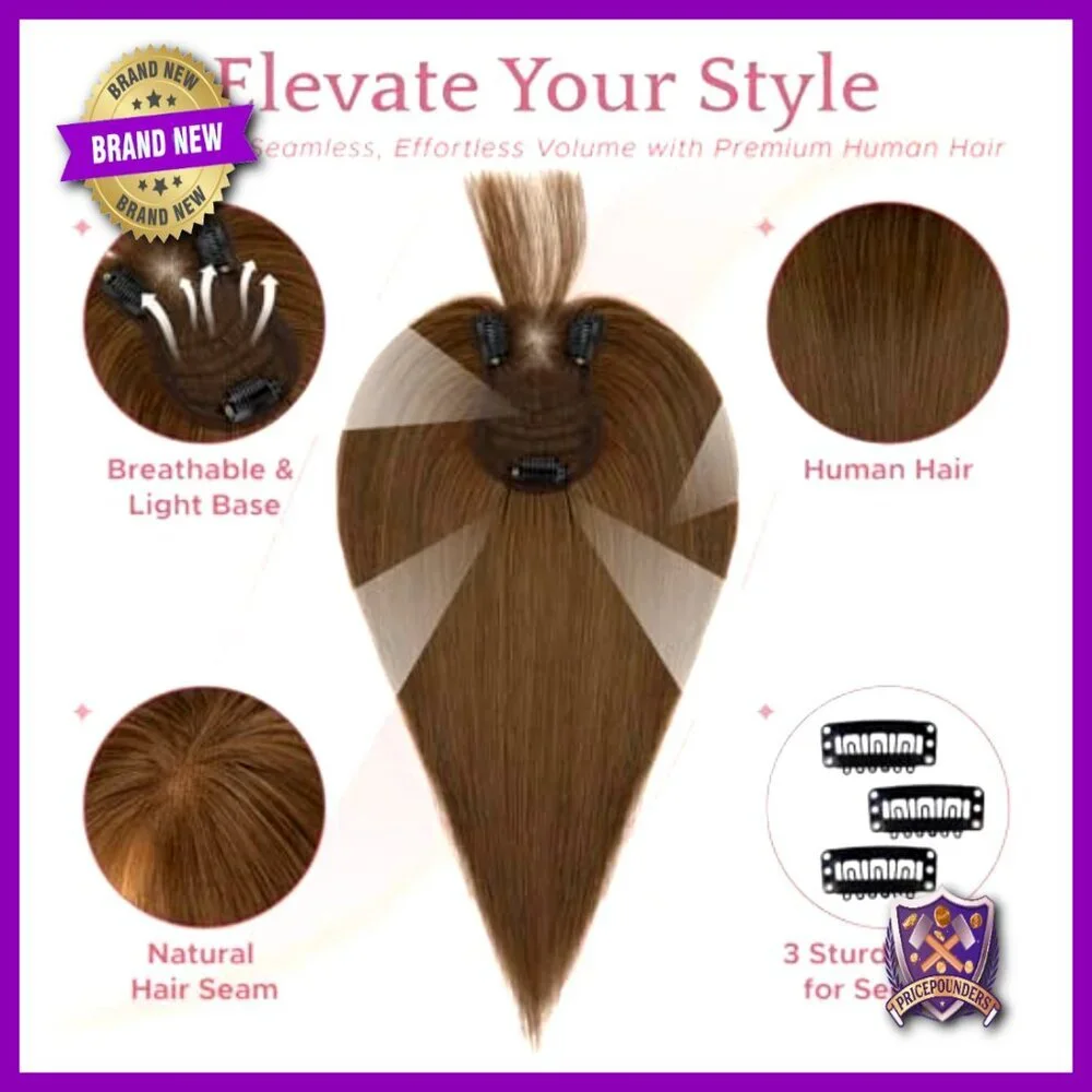 Accessories | Human Hair Topper With Bangs Silk Base For Thinning Hair ...